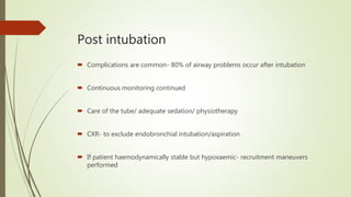 Intubation in critical care setting | PPTX
