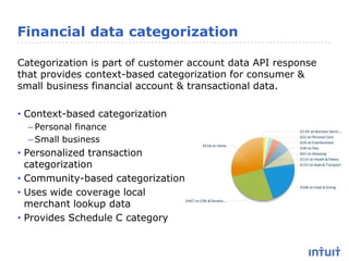 Intuit APIs for financial transaction aggregation & data categorization ...