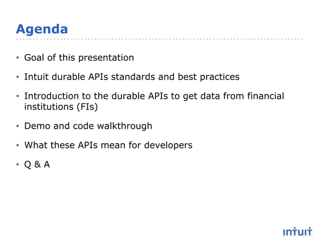Intuit APIs for financial transaction aggregation & data categorization ...