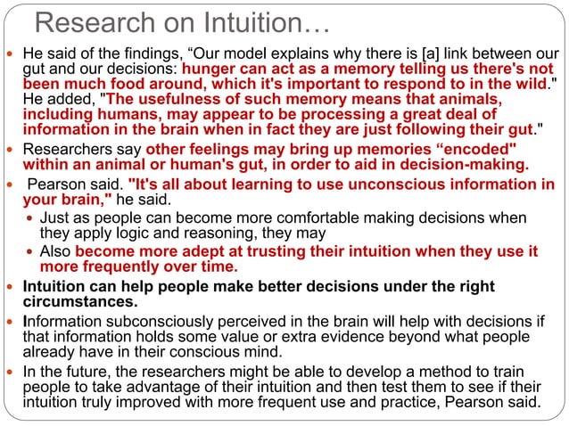 Intuition and guts | PPTX