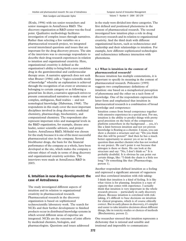 Intuition In Pharmaceutical R&D | PDF