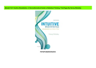 P.D.F Intuitive Biostatistics: A Nonmathematical Guide to Statistical ...