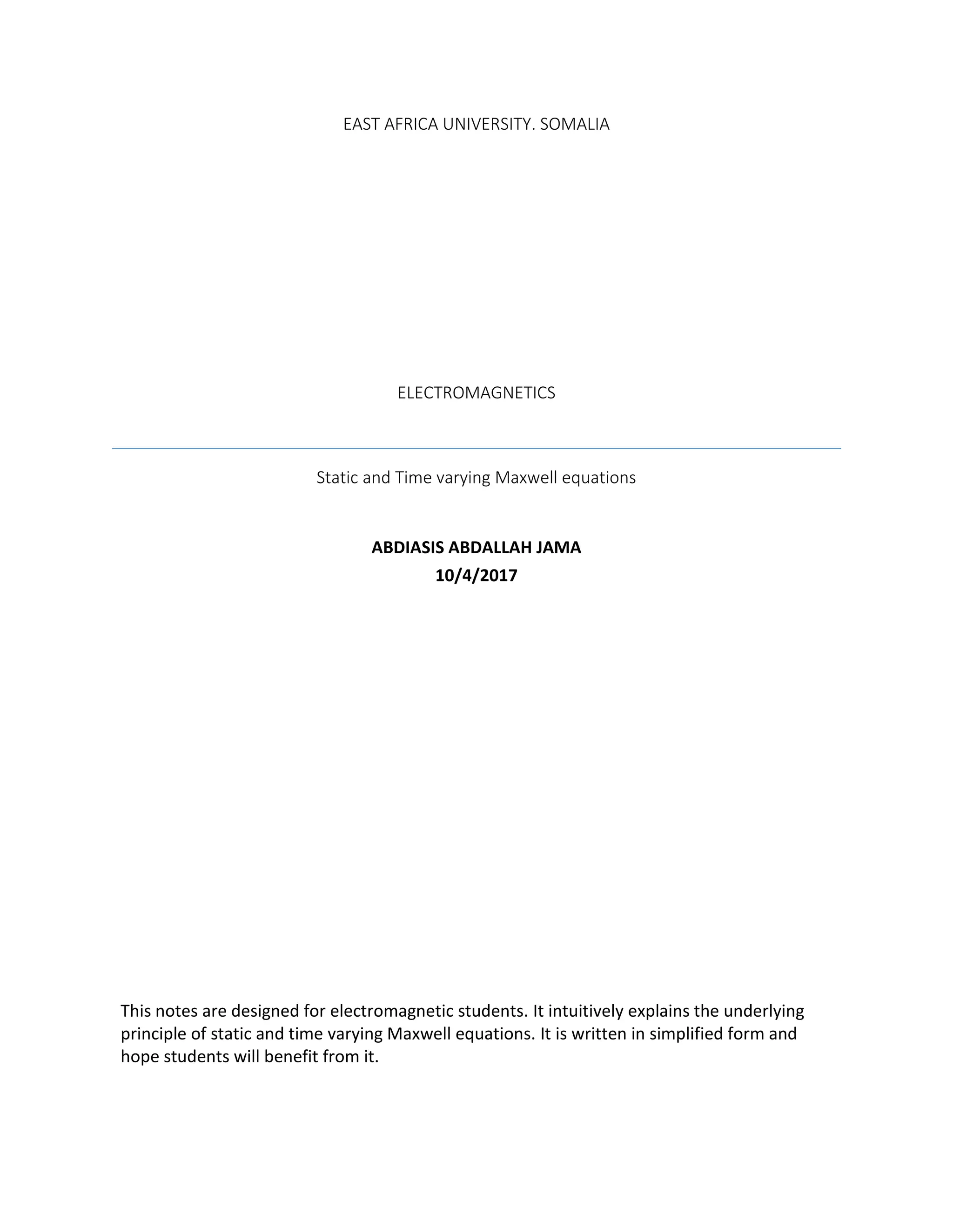 Intuitive explanation of maxwell electromagnetic equations | PDF