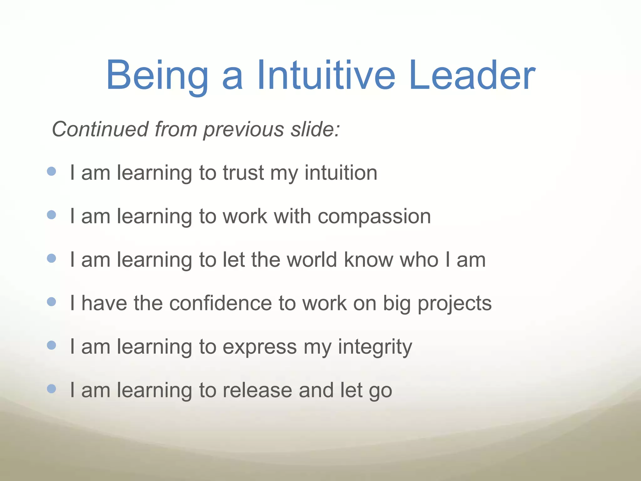 Intuitive leadership assessment 2019 | PPT