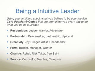 Intuitive leadership assessment 2019 | PPT
