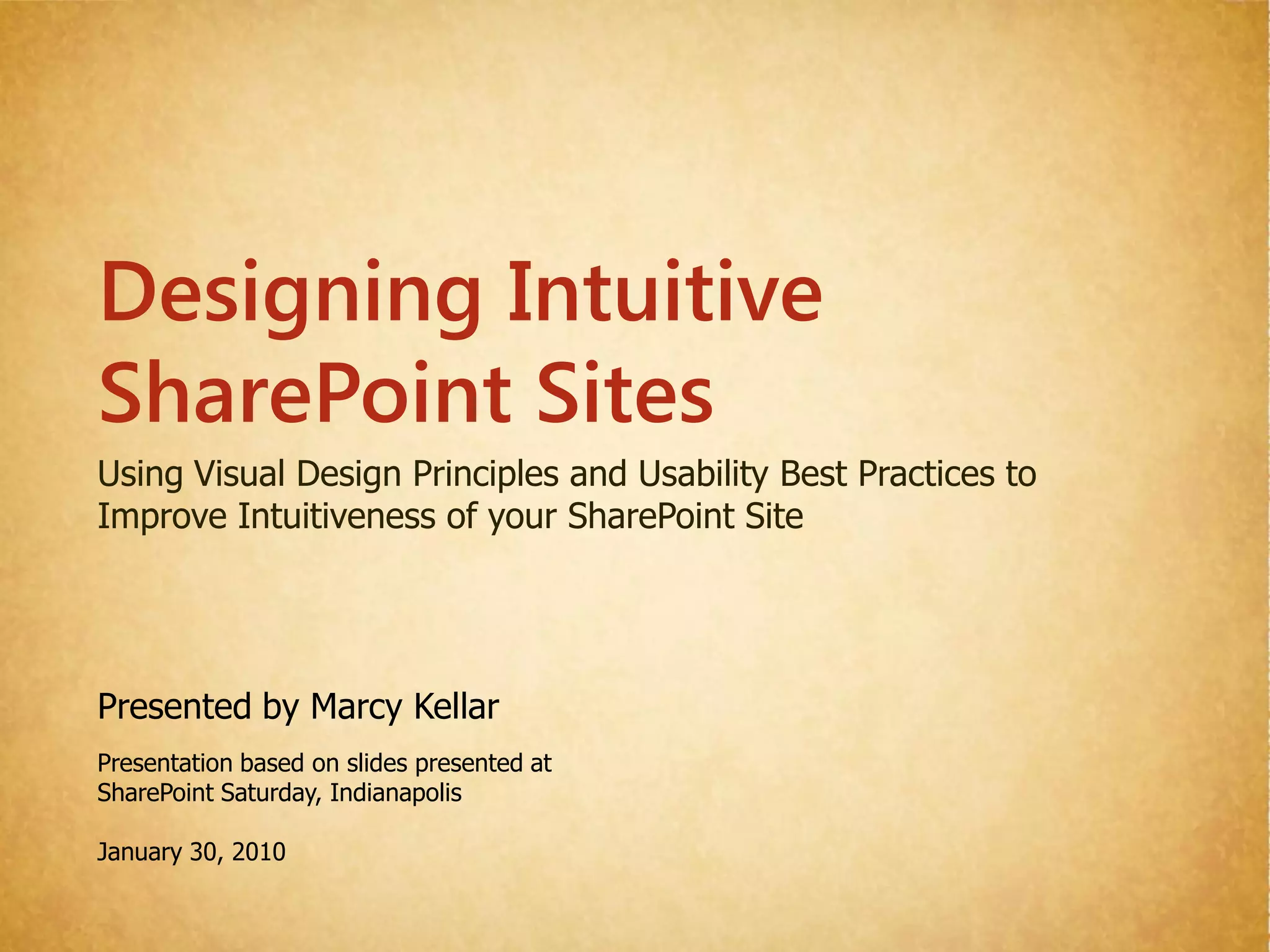Designing Intuitive SharePoint Sites | PDF