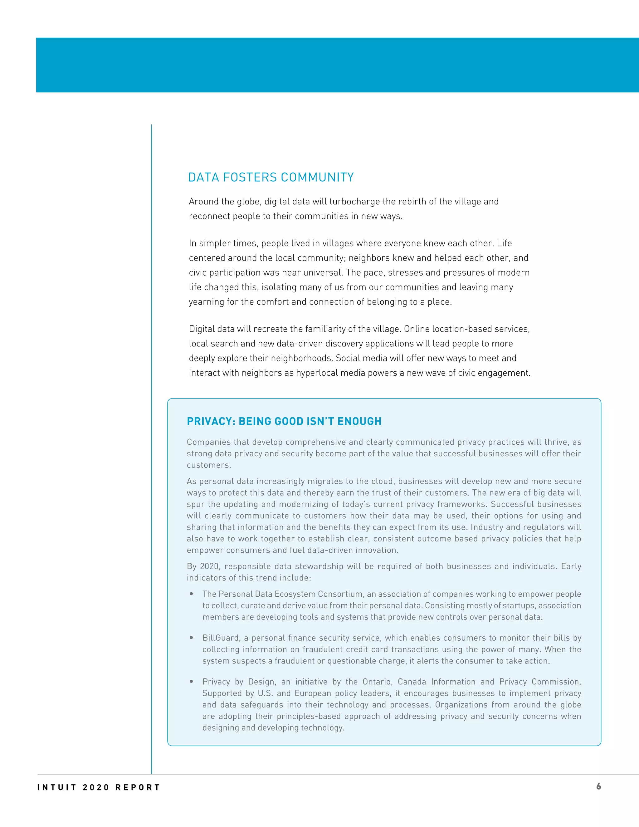 Intuit 2020 Report: The New Data Democracy | PDF