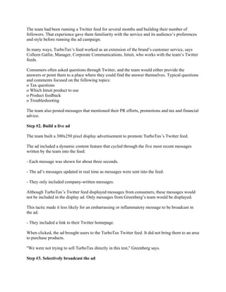 Intuit Twitter Display Campaign | PDF