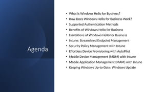 Microsoft Intune-Windows Hello-Presentation | PPTX