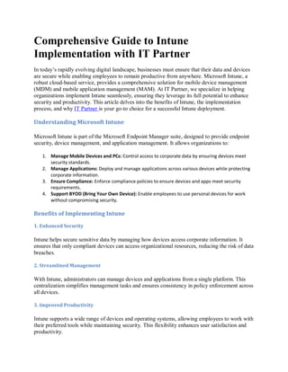 Intune implementation.pdf - IT Partner o365hq | PDF
