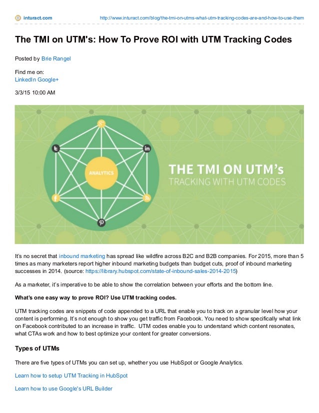 The TMI on UTMs - How to Prove ROI with UTM Tracking Codes