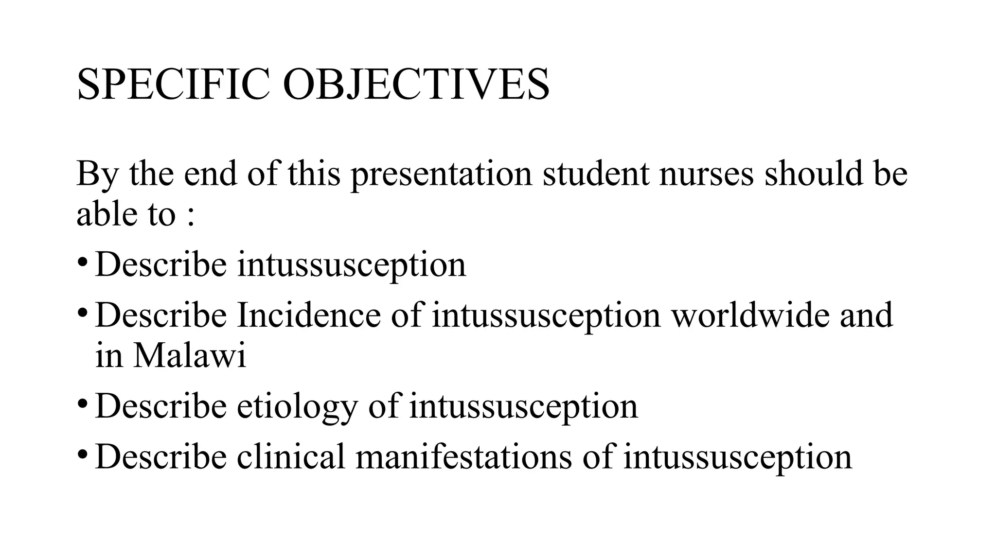 Nursing management of children with intussusception | PPTX