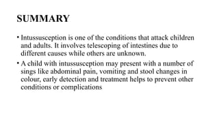 Nursing management of children with intussusception | PPTX