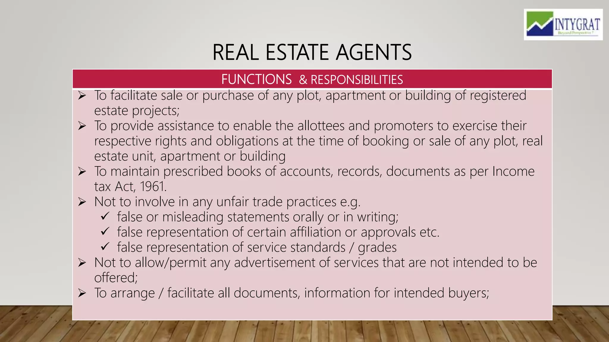 Real Estate (Regulation and Development) Act,2016 | PPTX