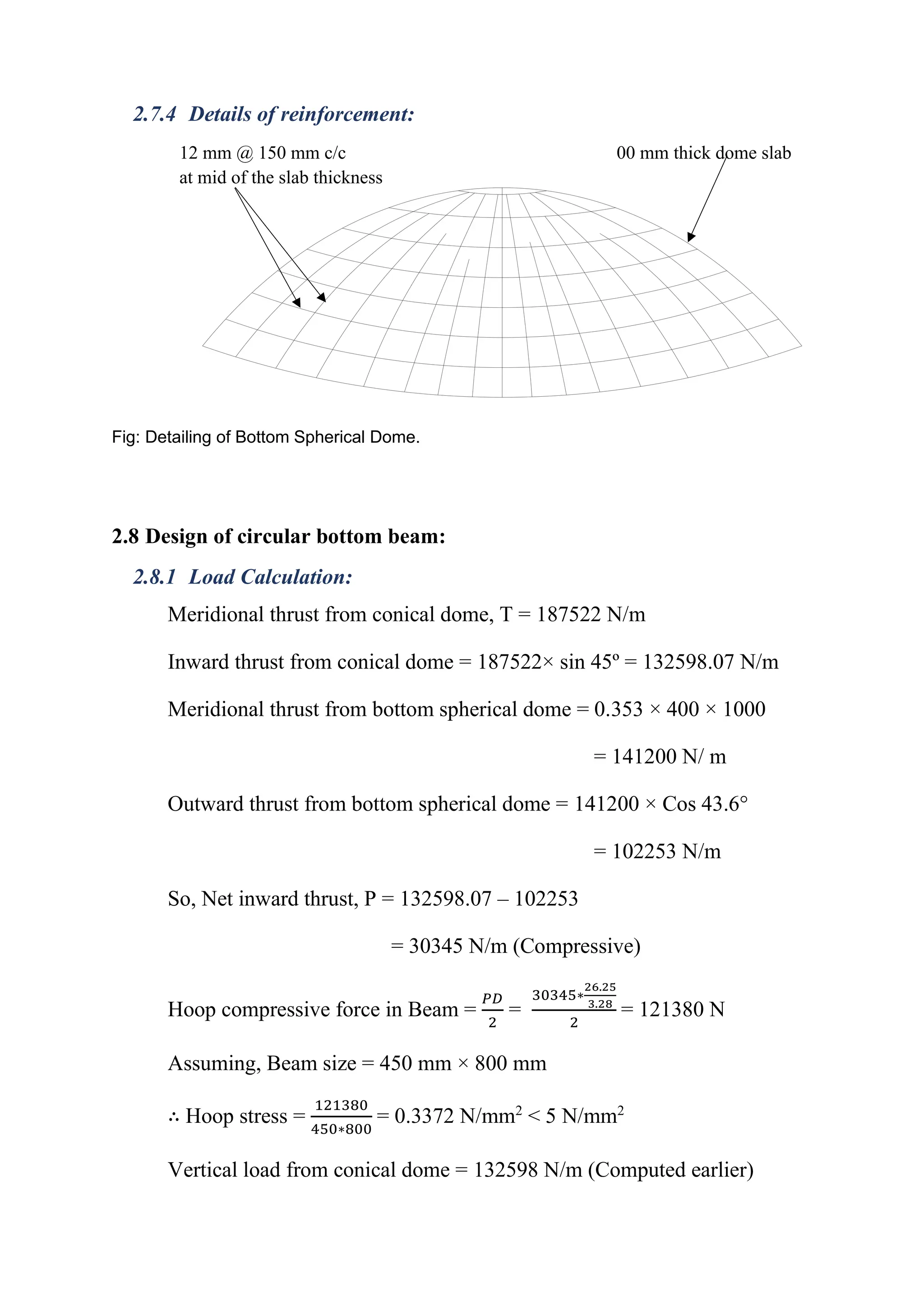 Intze Overhead Water Tank Design by Working Stress - IS Method.pdf ...