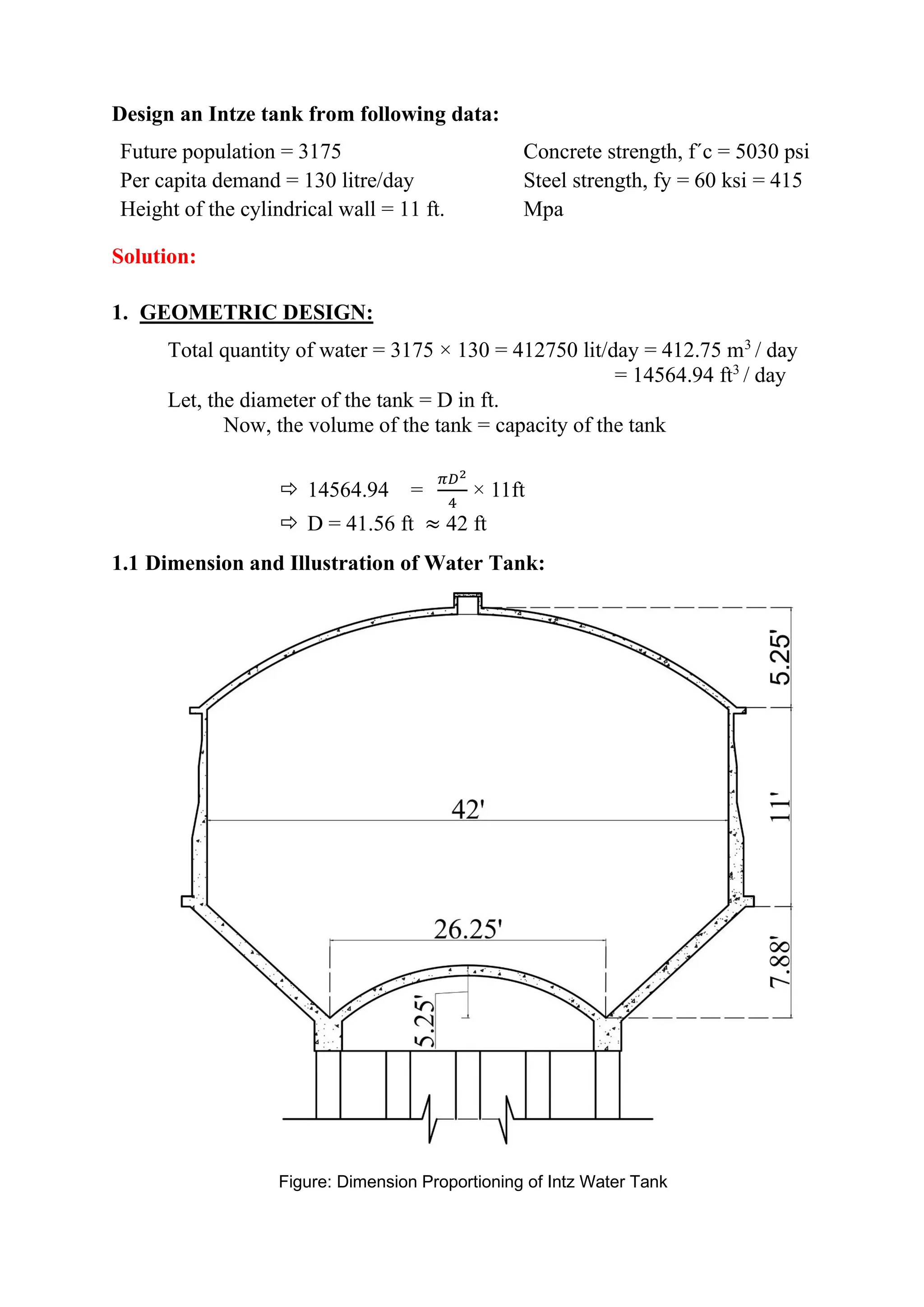 Intze Overhead Water Tank Design by Working Stress - IS Method.pdf