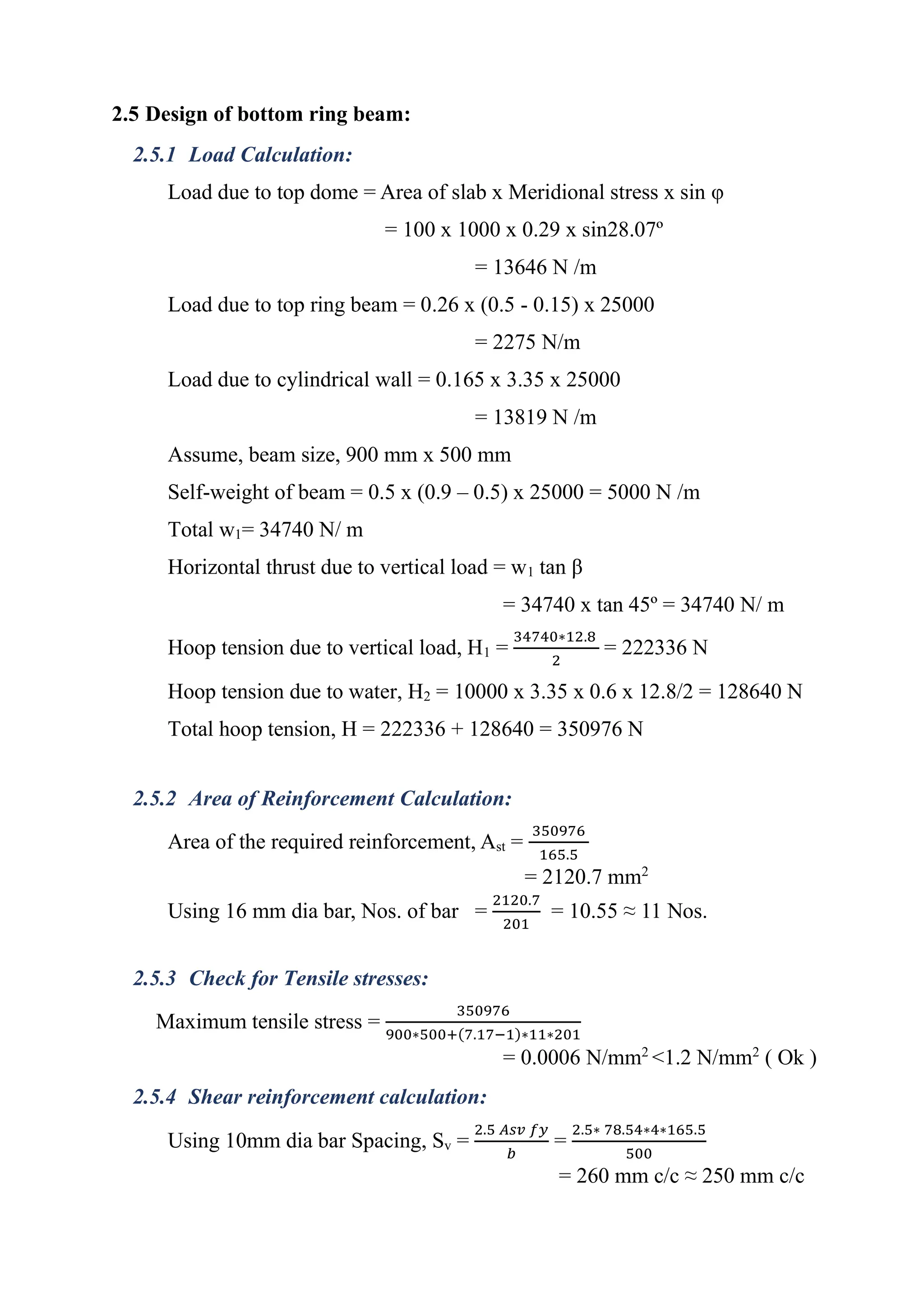 Intze Overhead Water Tank Design by Working Stress - IS Method.pdf