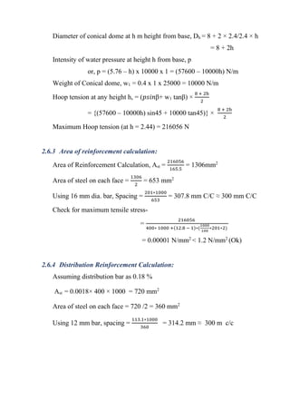 Intze Overhead Water Tank Design by Working Stress - IS Method.pdf
