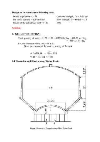 Intze Overhead Water Tank Design by Working Stress - IS Method.pdf