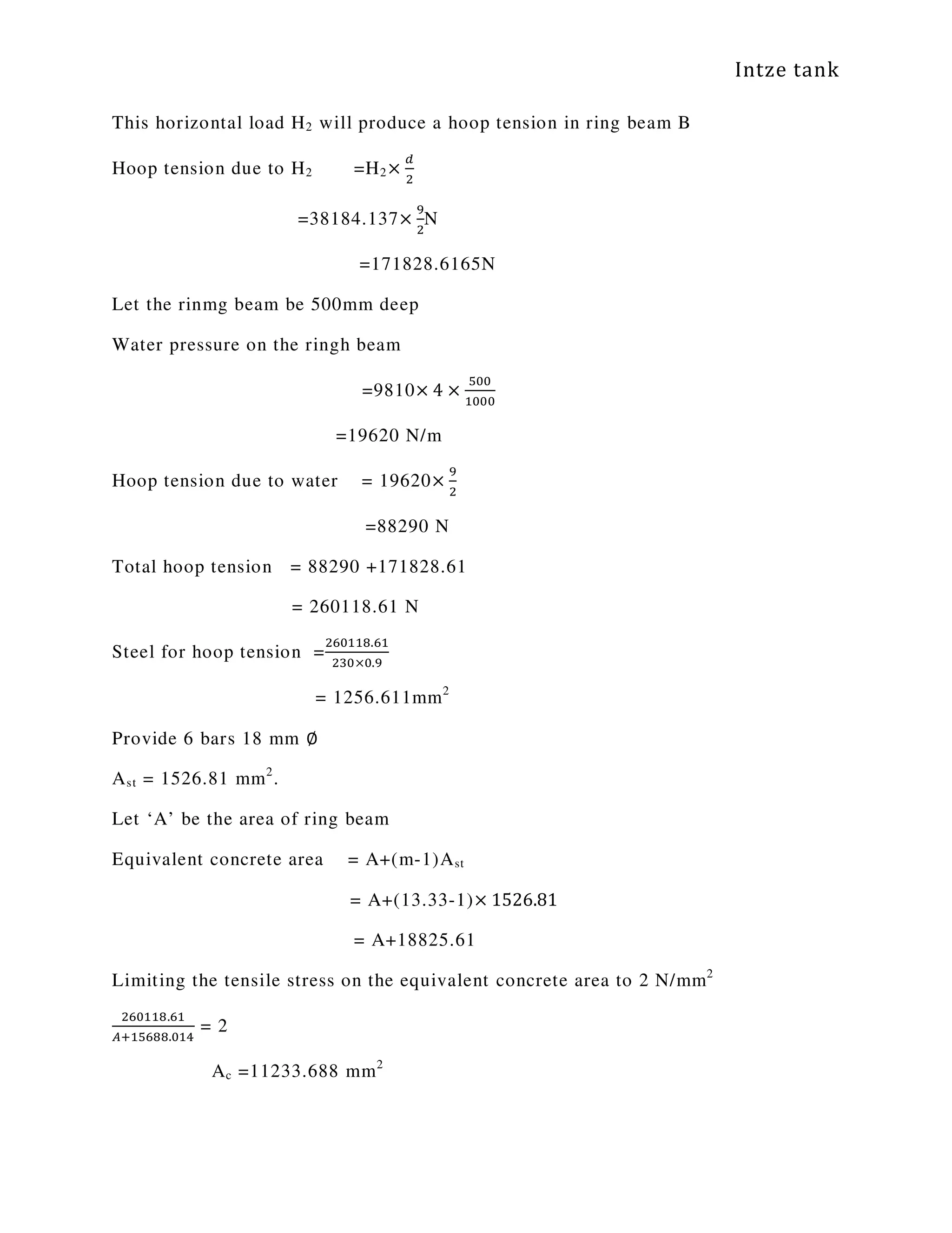 Intze tank design | PDF