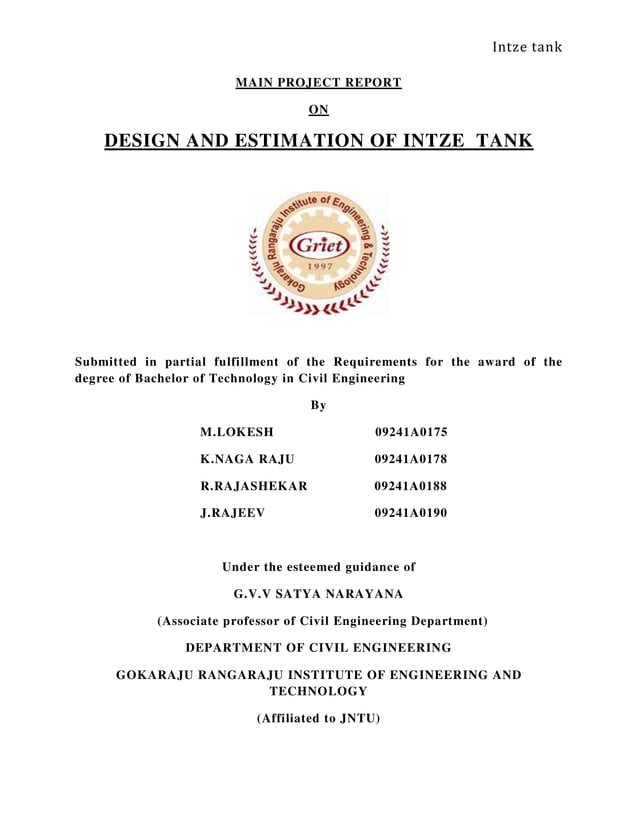 Intze tank design | PDF | Civil Engineering Industry | Industries