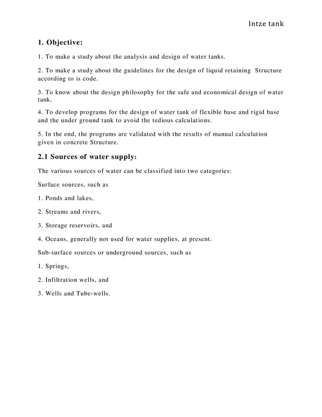 Intze tank design | PDF | Civil Engineering Industry | Industries