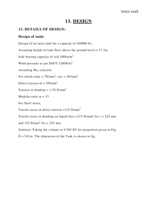 Intze tank design | PDF