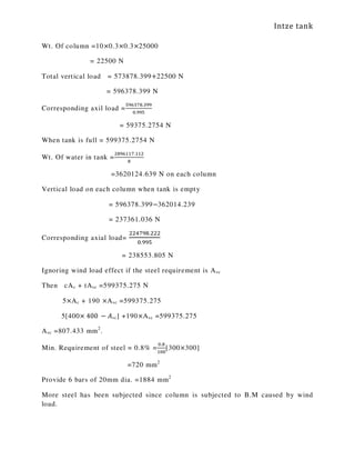 Intze tank design | PDF
