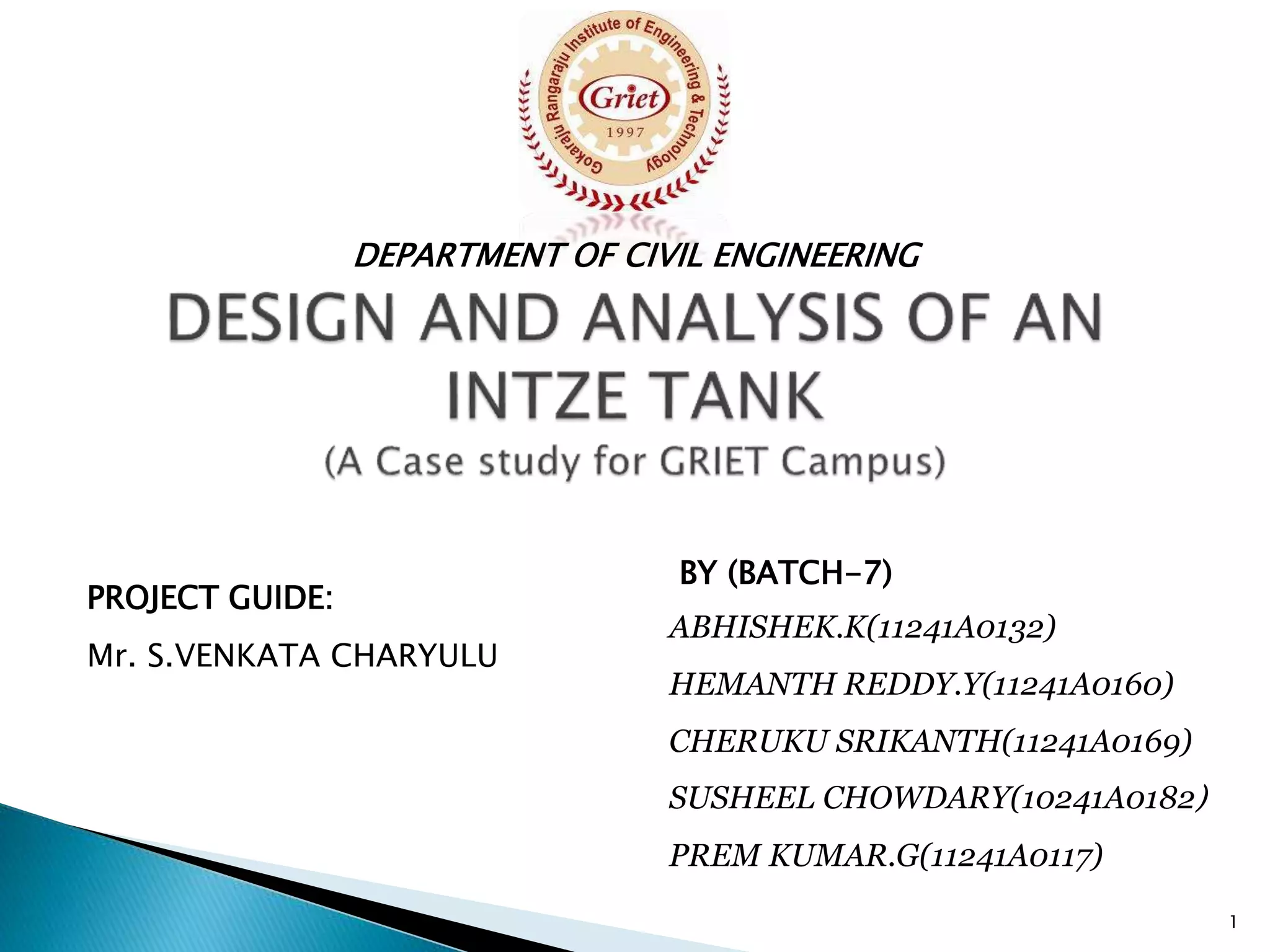 Intze tank design | PPTX