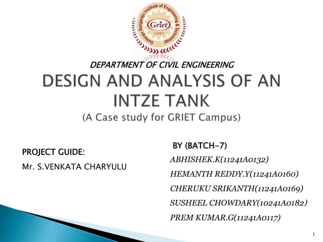 Intze tank design | PPTX
