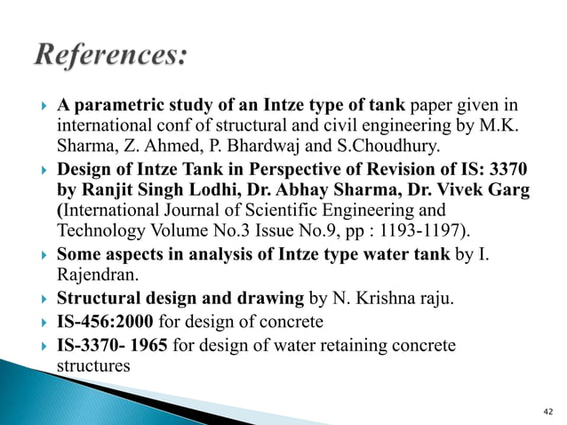 Intze tank design | PPTX