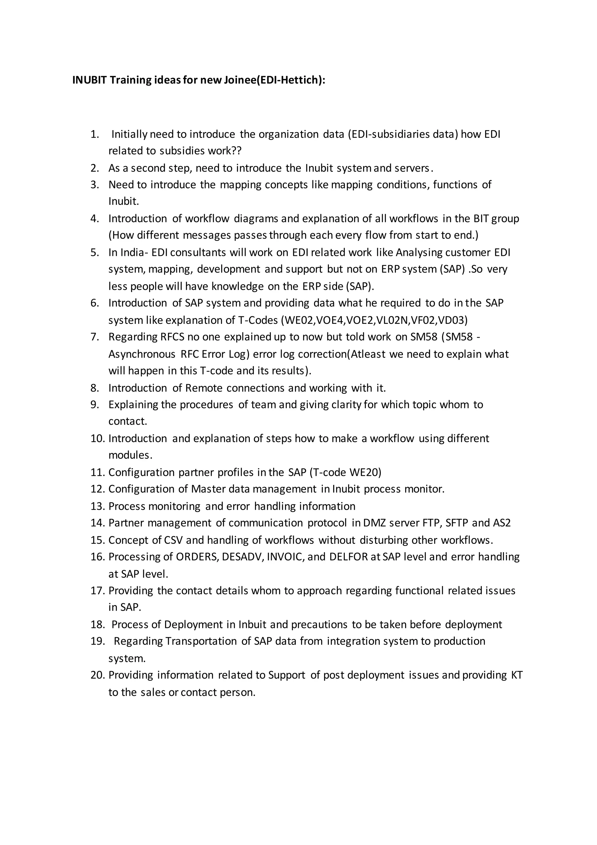 Inubit training | DOCX