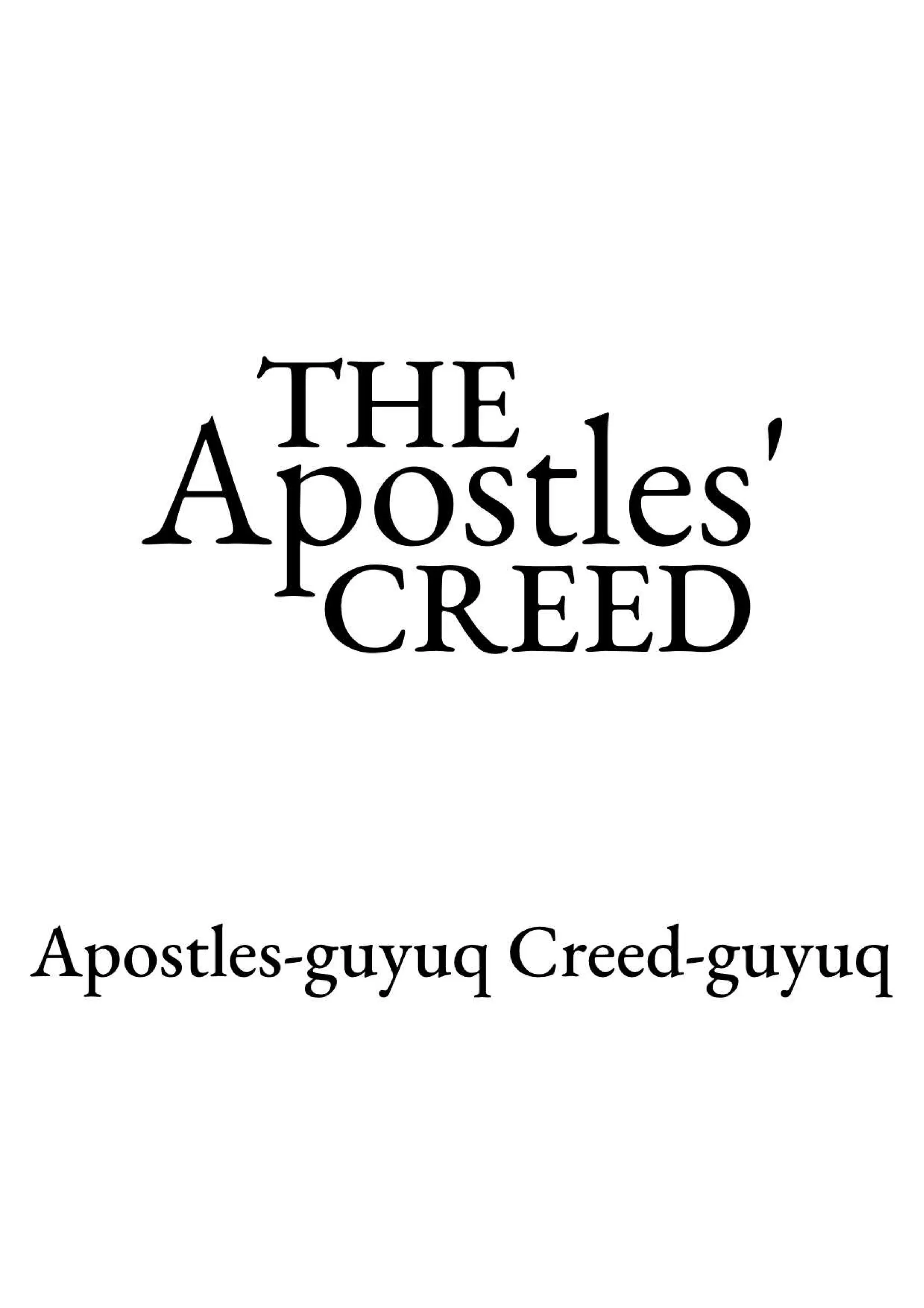 Inuinnaqtun - The Apostles' Creed.pdf | Christianity | Religion ...