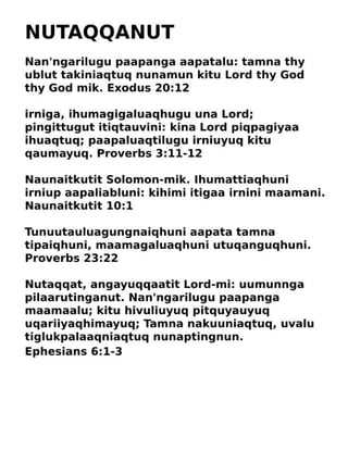 Inuinnaqtun Child Discipline Tract | PDF | Parenting | Family and ...