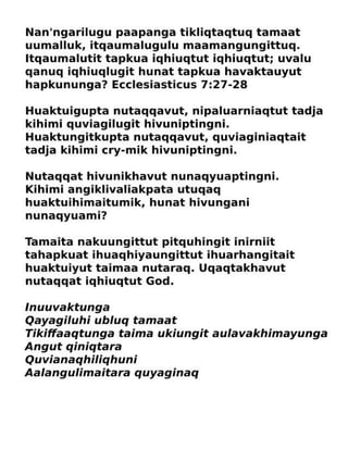 Inuinnaqtun Child Discipline Tract | PDF | Parenting | Family and ...