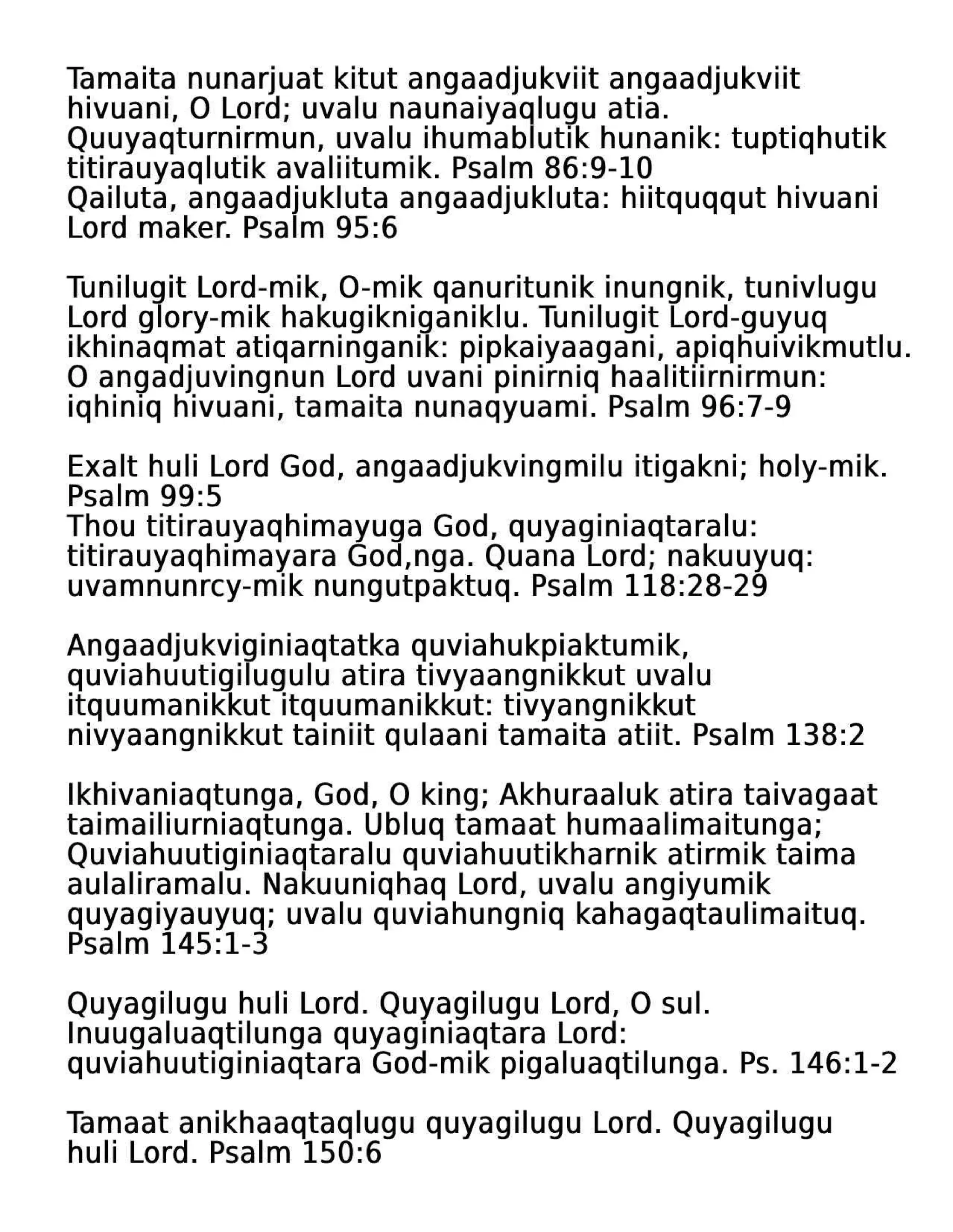 Inuinnaqtun Praise Worship Thanksgiving Tract | PDF