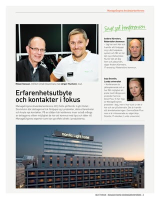 Inuit forum 1-2014 - Reportage från ManageEngine användarkonferens | PDF