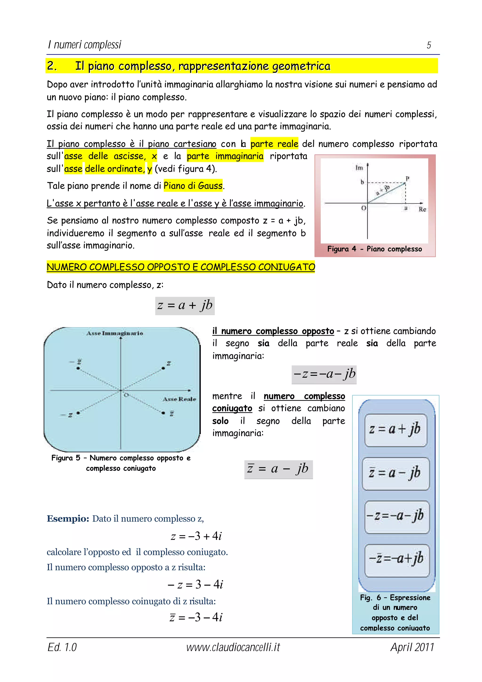 I numeri complessi | PDF