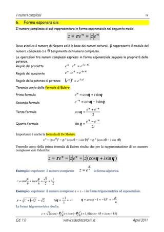 I numeri complessi | PDF