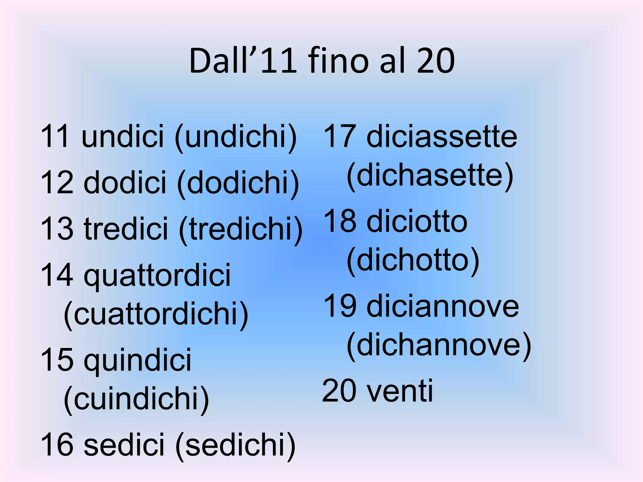 I numeri in italiano | PPTX