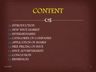 new issue market | PPSX