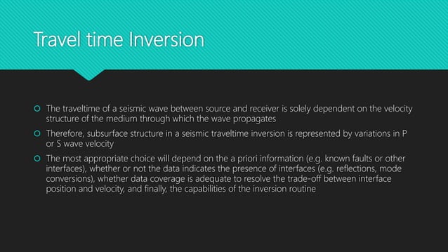 inverse theory and inversion of seismic | PPTX | Geology | Science