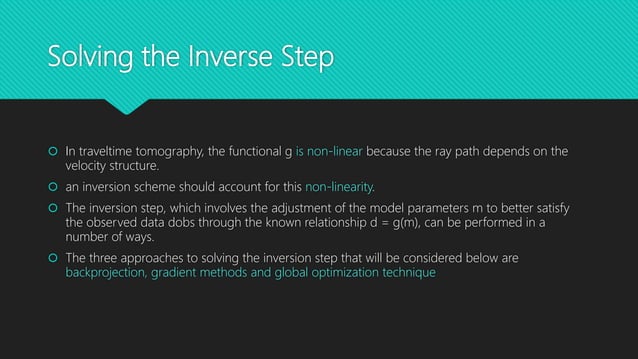 inverse theory and inversion of seismic | PPTX | Geology | Science