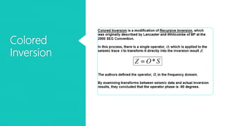inverse theory and inversion of seismic | PPTX