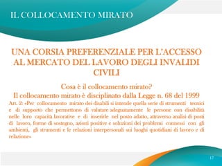 invalidità civile e collocamento mirato | PDF