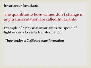Invariance of Maxwell equation. | PPTX