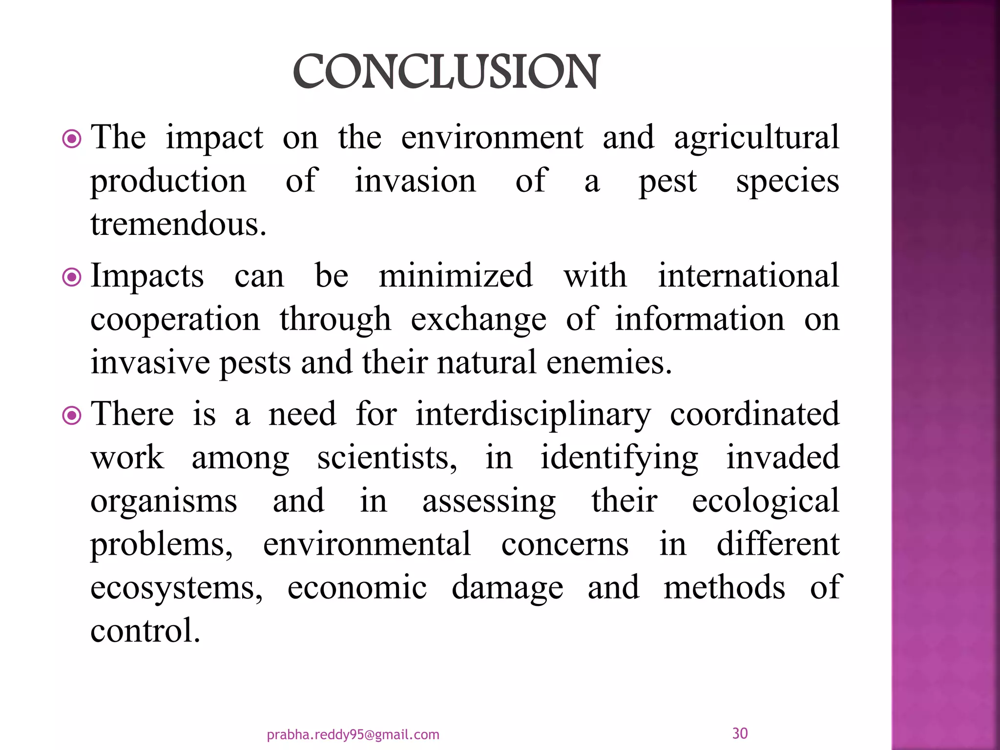 Invasive and alien insect pests impact in india | PPTX