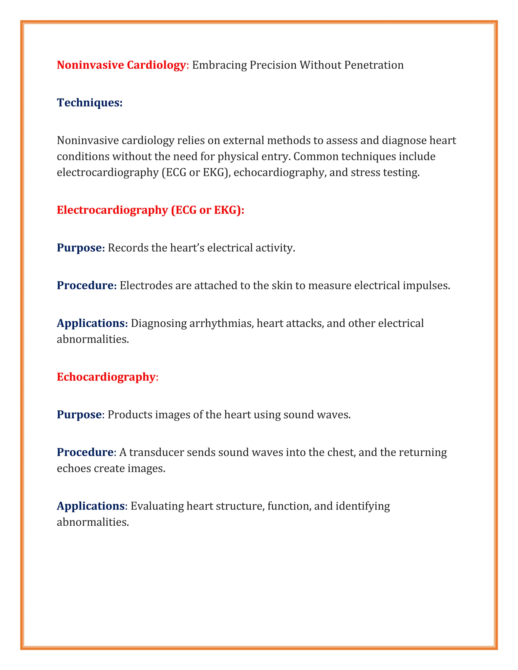What Are the Differences Between Invasive and Noninvasive Cardiology? | PDF