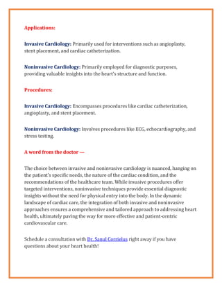 What Are the Differences Between Invasive and Noninvasive Cardiology? | PDF