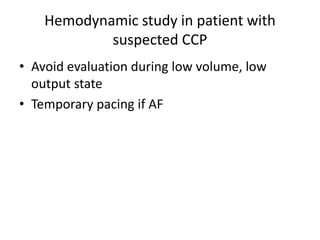 Invasive hemodynamics of constrictive pericarditis | PPTX